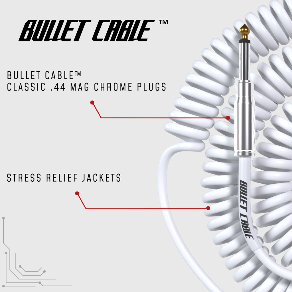 Bullet Cable 30′ Classic White Coil Cable – Iconic Design, Superior Sound