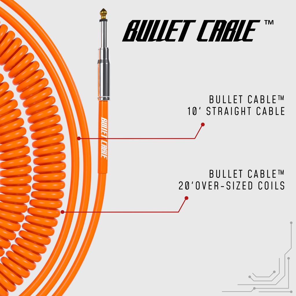 Bullet Cable 10/20 Orange Straight Coil Cable (30ft) – Dynamic Design ...