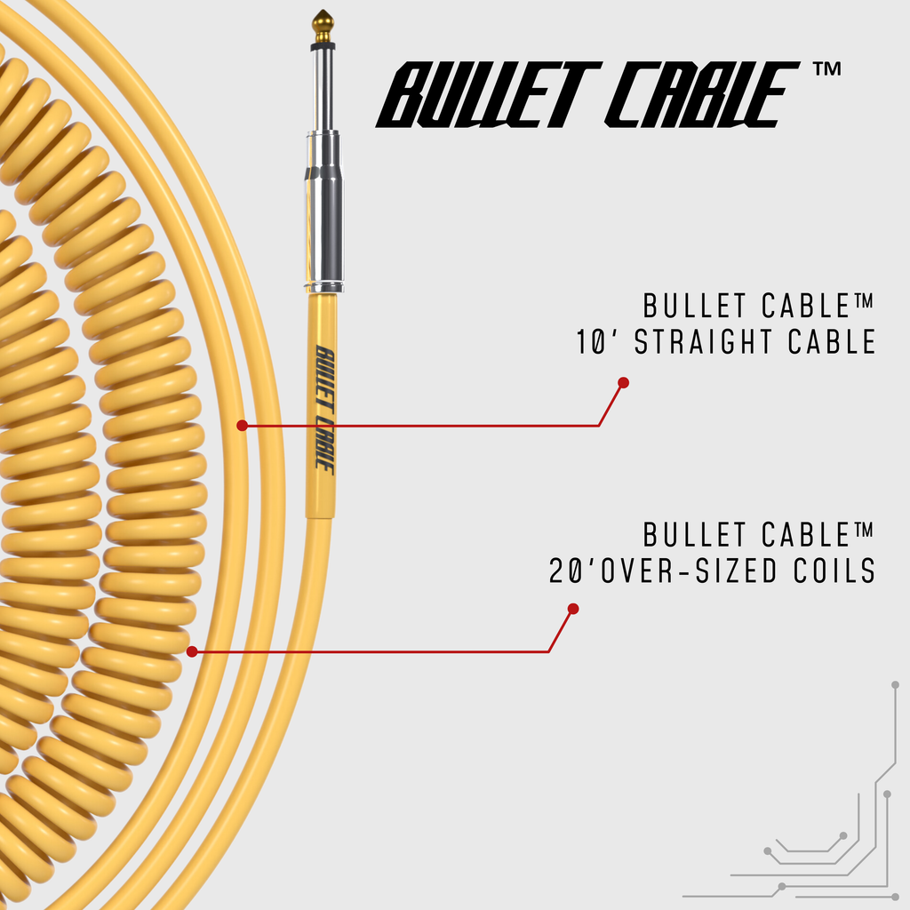 Bullet Cable 10/20 Gold Straight Coil Cable (30ft) – Elegant Design ...