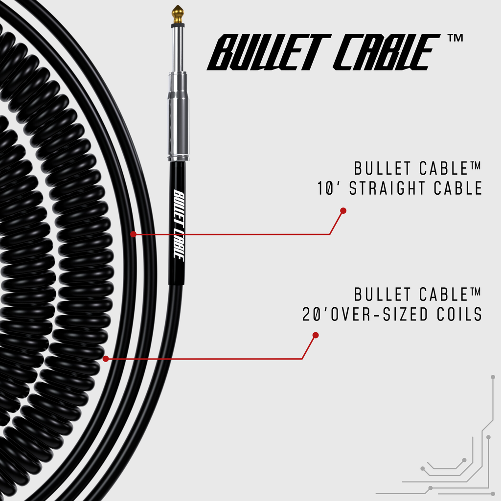 Bullet Cable 10/20 Black Straight Coil Cable (30ft) – Sleek Design ...