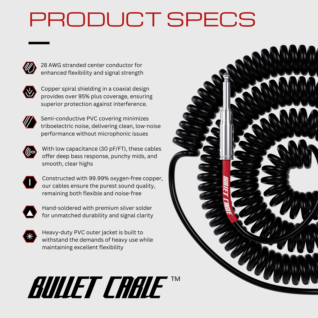 Bullet Cable 30′ Coil Silent Black Cable – Silent Performance ...