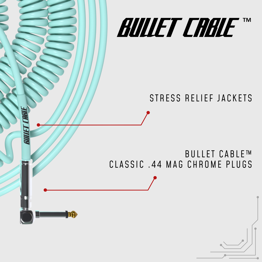 Bullet Cable 10/20 Seafoam Straight Coil Cable (30ft) – Stylish Design ...