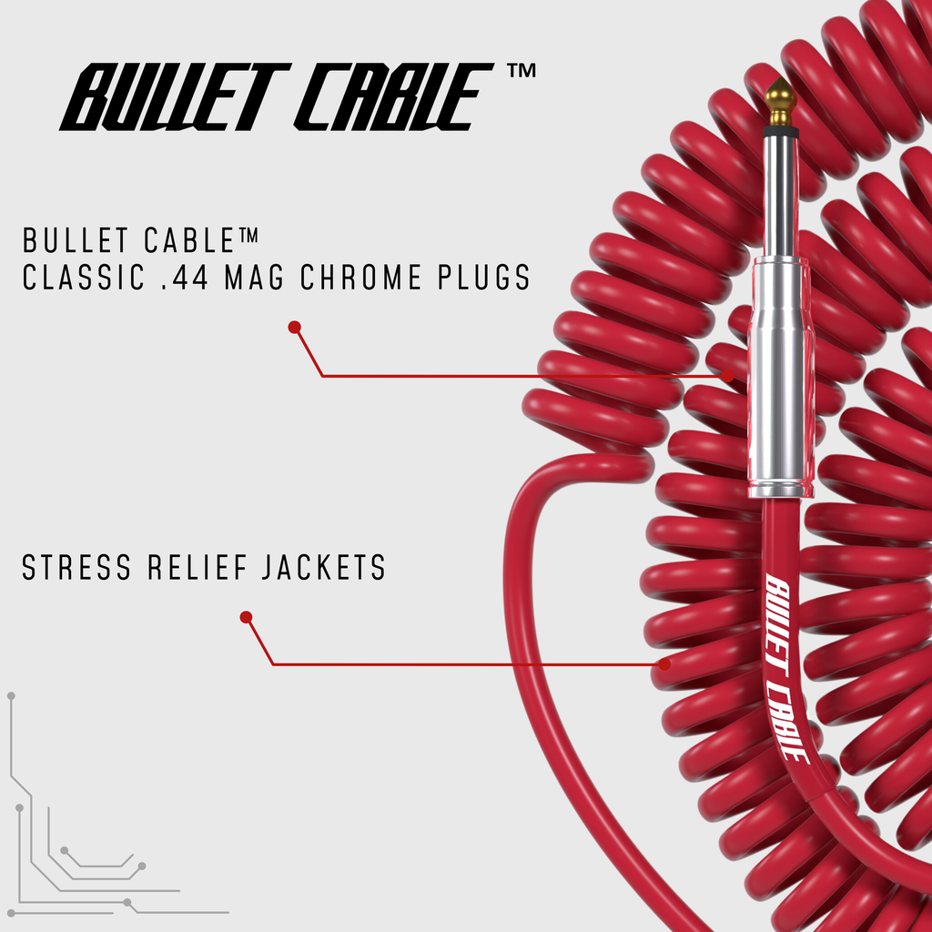 Bullet Cable 30′ Classic Red Coil Cable – Bold Design, Unmatched ...