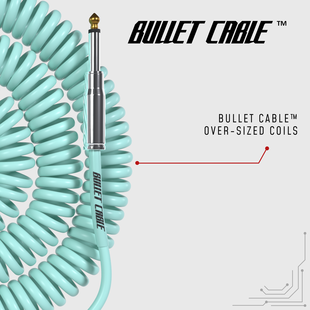 Bullet Cable 30′ Coil Silent Seafoam Cable – Legendary Tone and Silent ...