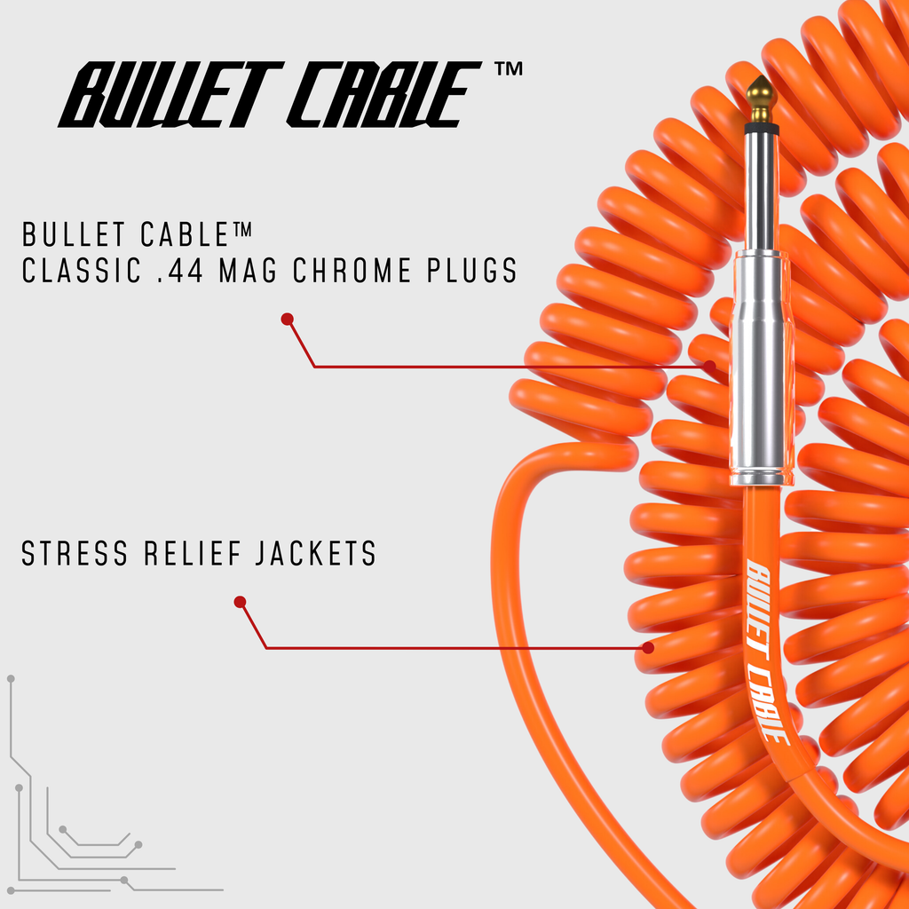 Bullet Cable 30′ Classic Orange Coil Cable – Extended Reach with Iconic ...